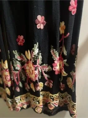 Pants & Jumpsuits | Liv Los Angeles Black Embroidered Wide Leg Palazzo ...